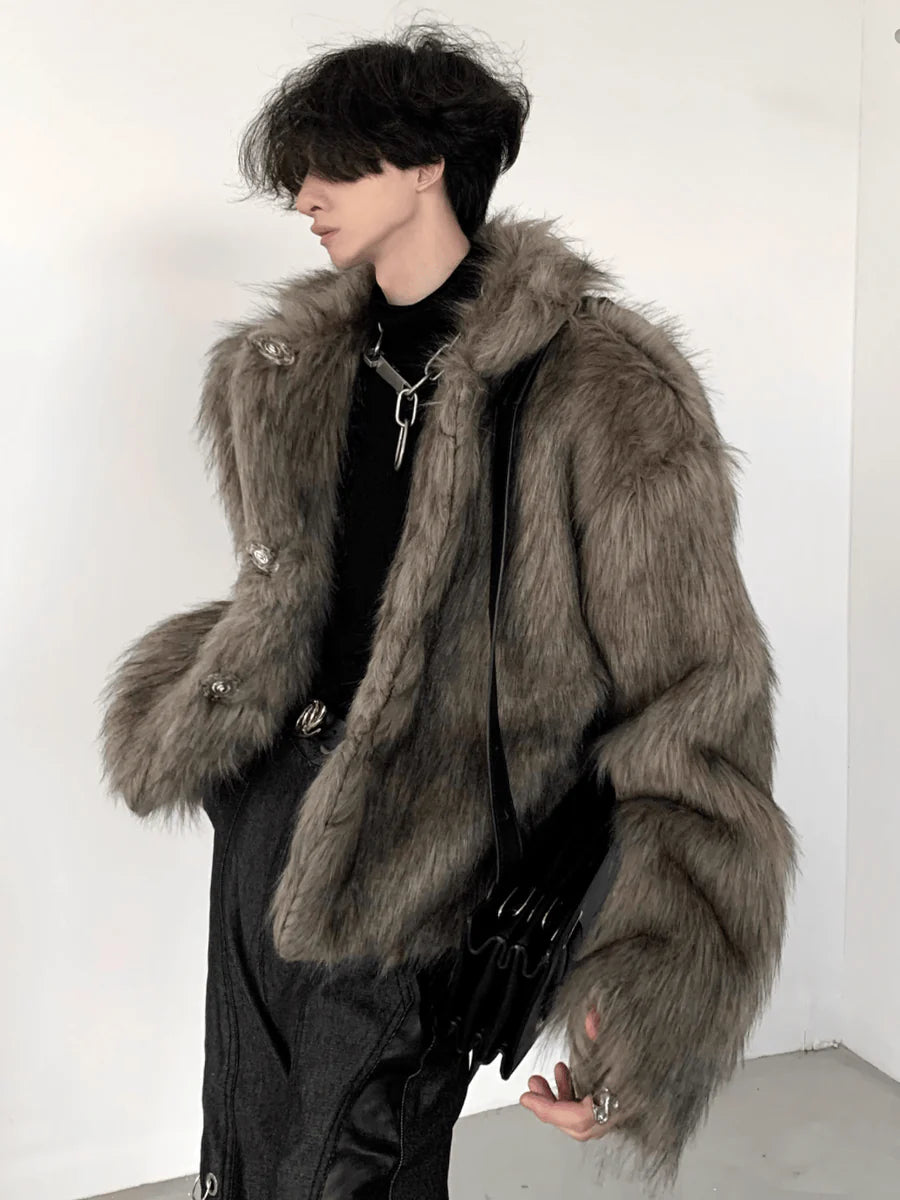 [AUTUMNWIND] LONG HAIRY SHORT SECTION FAUX FUR COAT ST1460 – stepblock